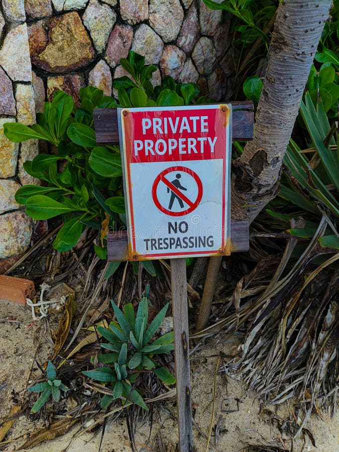 Private Area Sign in Front of the Tree Stock Photo - Image of security ...