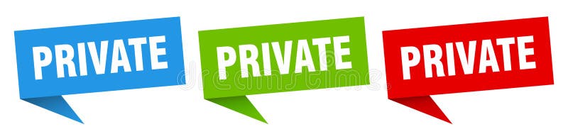 Private Banner. Private Speech Bubble Label Set Stock Vector ...