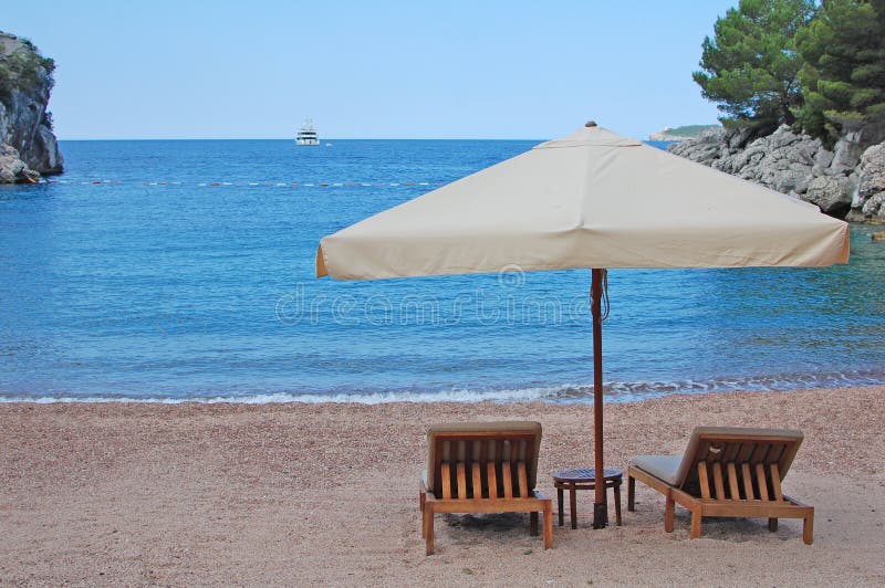 Private beach stock photo. Image of resort, relaxation - 20196556