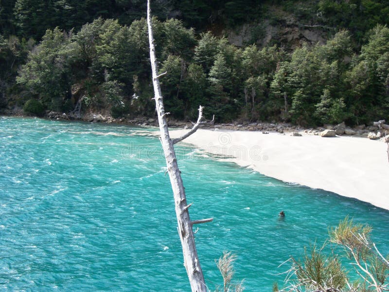 Private beach stock image. Image of bariloche, sand, beach - 80809561