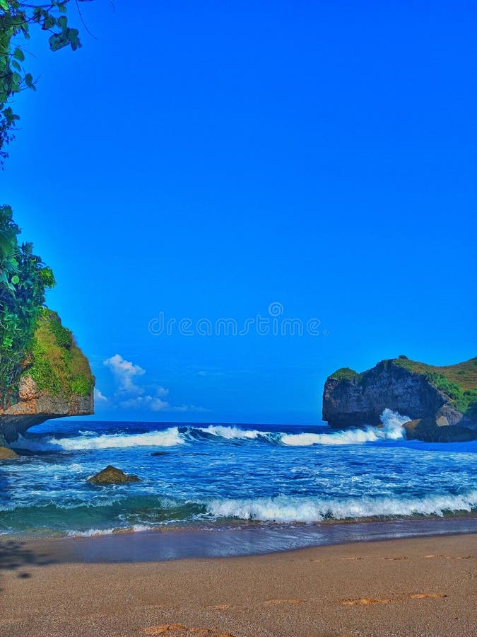 Private beach in indonesia stock image. Image of coast - 380320699