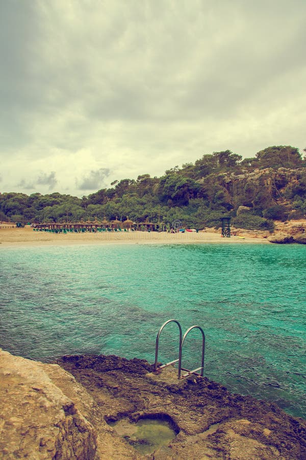 Private beach. stock image. Image of island, resort, rocks - 46920713