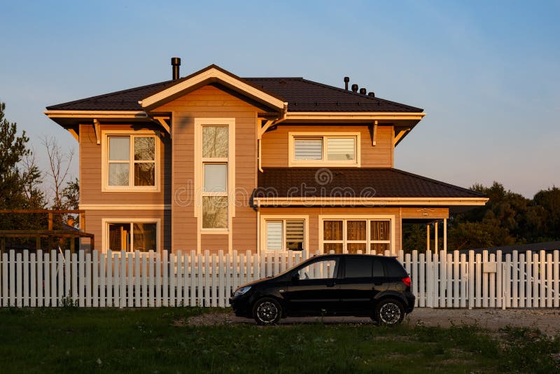 Private brick house stock image. Image of family, property - 164953637