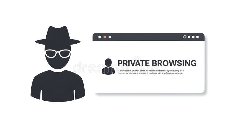 Private Browsing Concept with Person Icon and Browser Window Stock ...