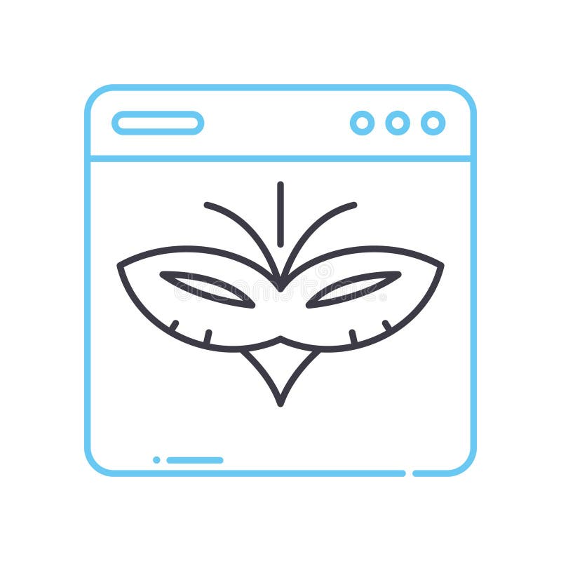 Private Browsing Line Icon, Outline Symbol, Vector Illustration ...