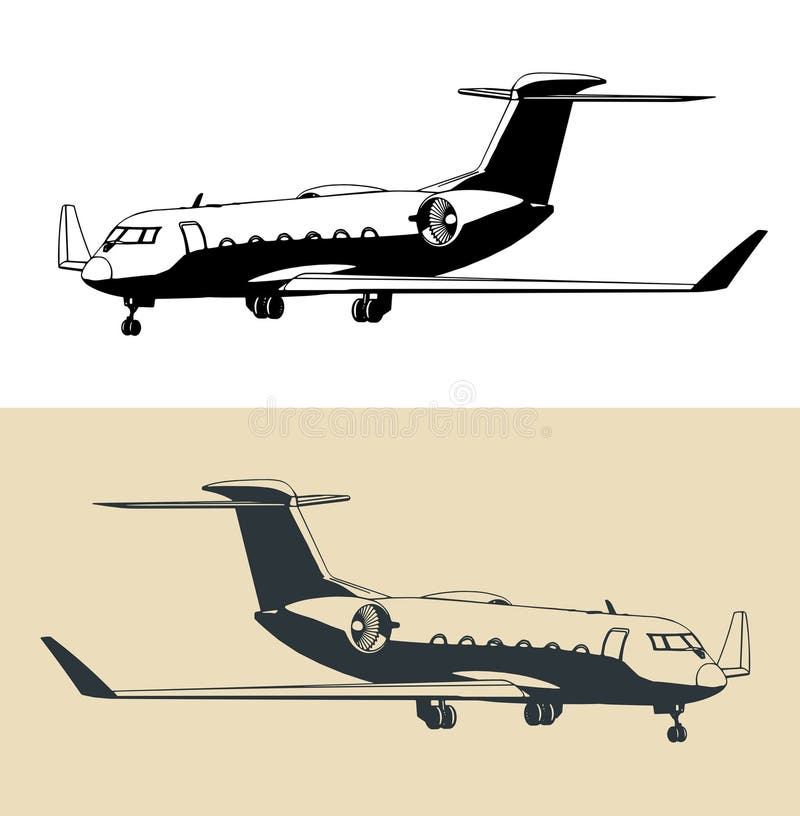 Private business jet stock vector. Illustration of aviation - 291326279
