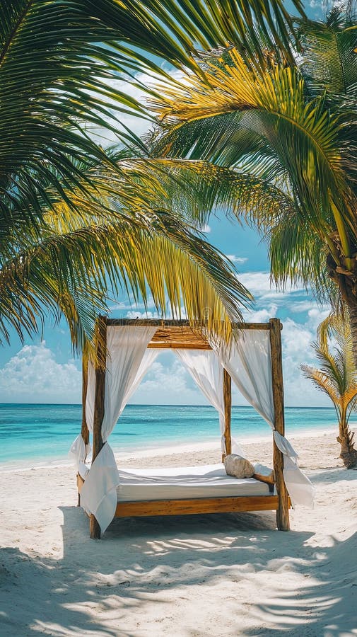 A Private Cabana on a Tropical Beach Stock Photo - Image of tranquil ...
