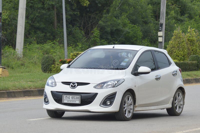 Private car Mazda 2 white editorial photography. Image of transport ...