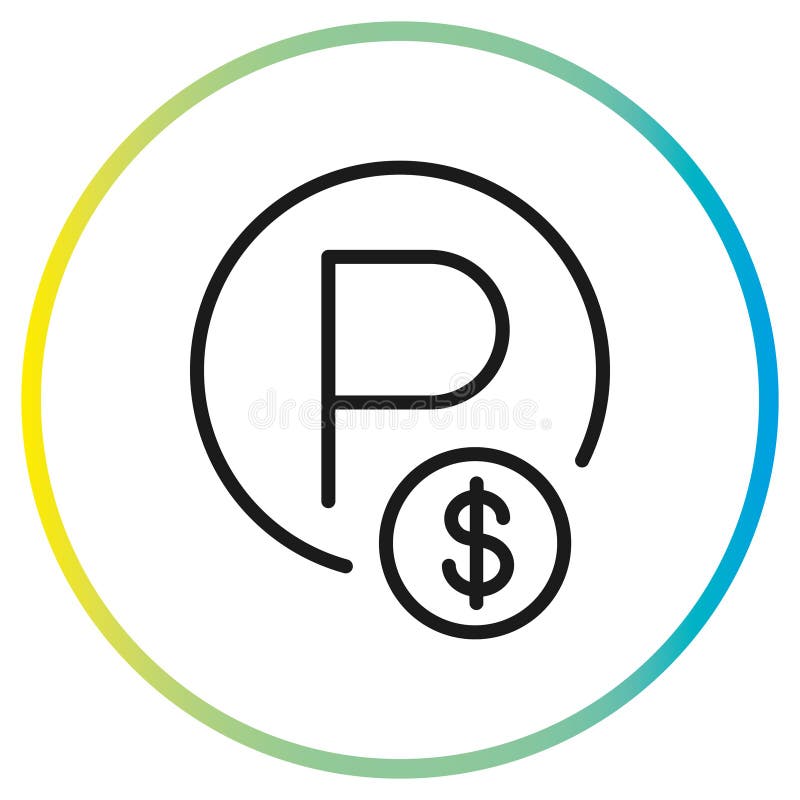 Private Car Park Icon, Paid Parking, Thin Line Symbol Stock Vector ...