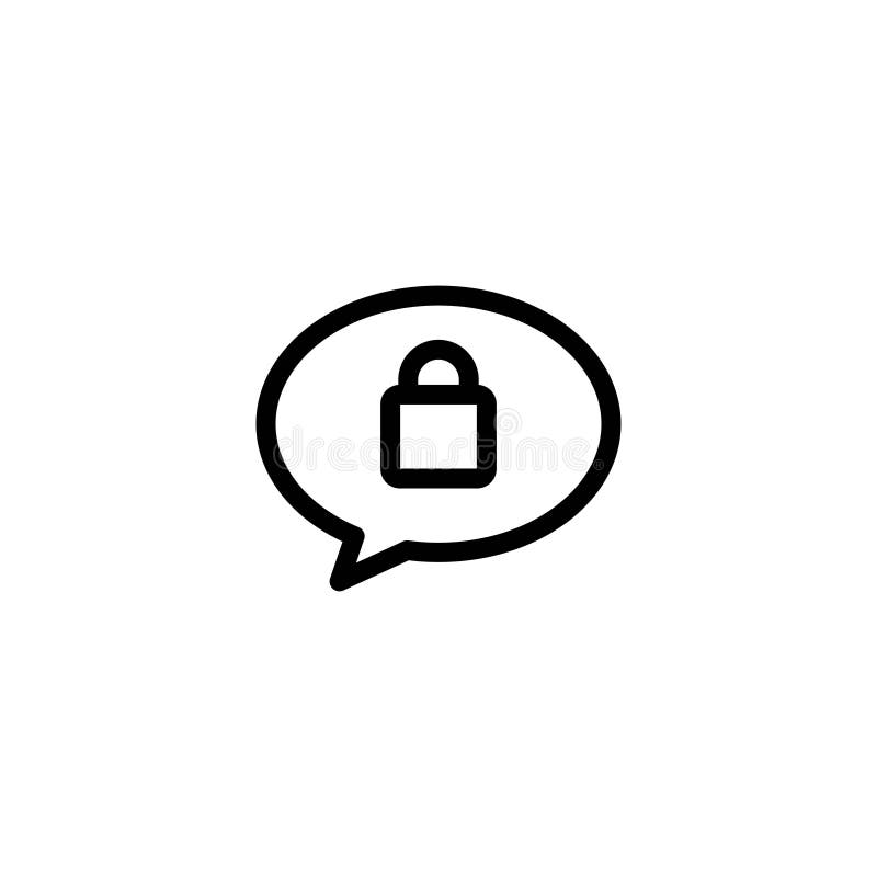Private Chat Icon Message Security Protection Single Icon Graphic ...