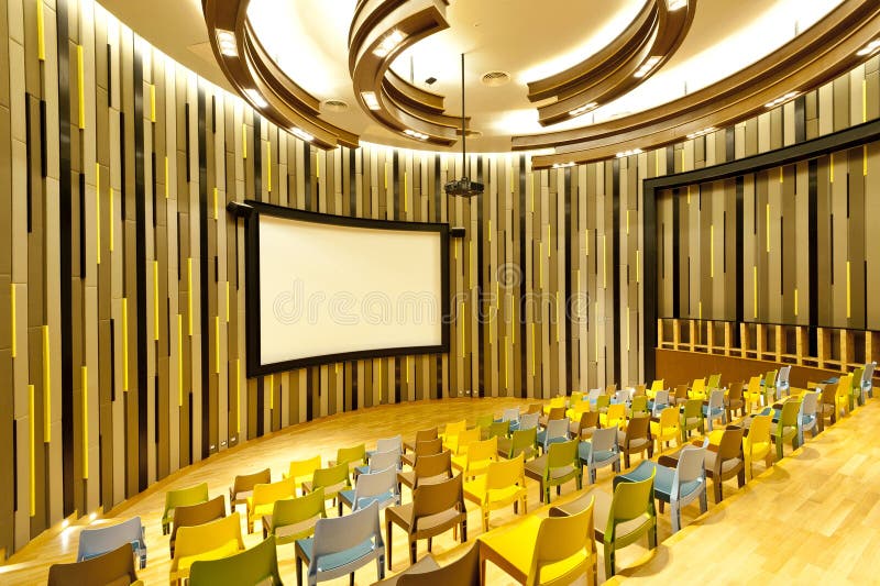 Private Cinema At Modern House Stock Photo - Image of living ...