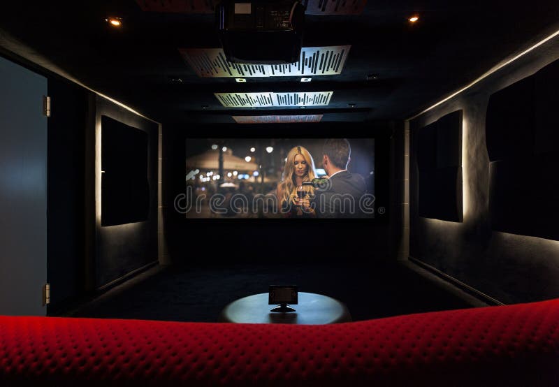 Private Cinema at Modern House Stock Photo - Image of living ...
