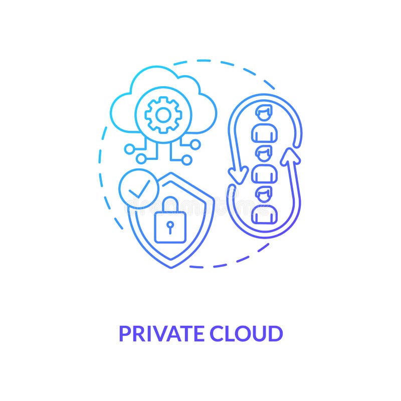 Private Cloud Service Icon. Membership Privacy. Cloud Computing Icon ...