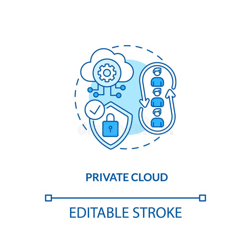 Private cloud concept icon stock vector. Illustration of service ...