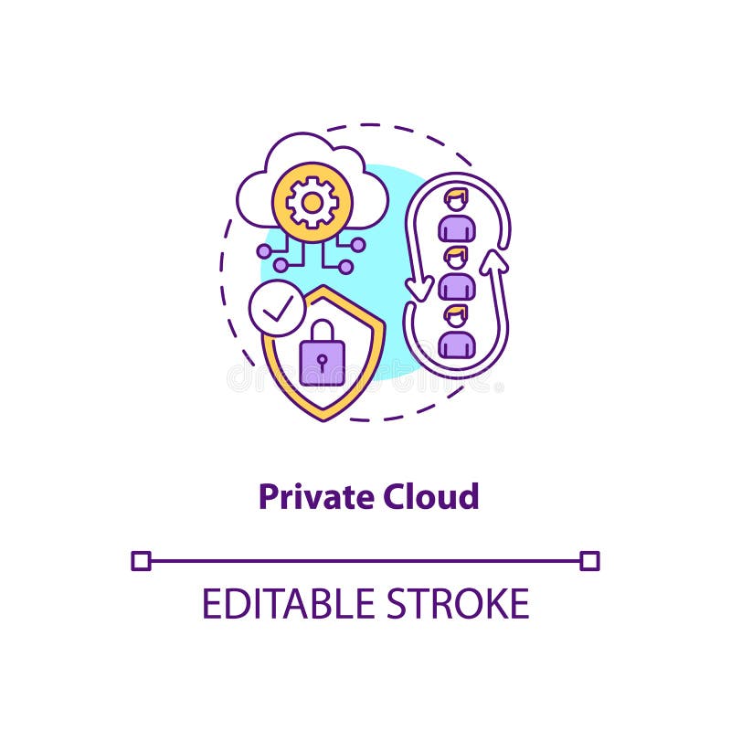 Private Cloud Service Icon. Membership Privacy. Cloud Computing Icon ...