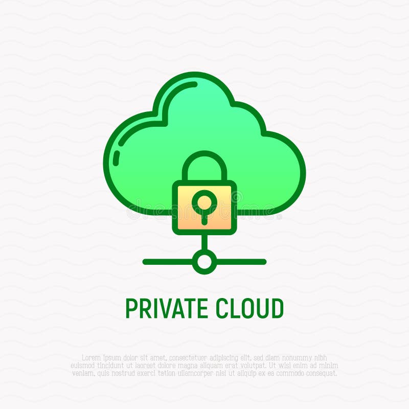 Private Cloud Computing Illustration In Flat Design With Globe. Stock ...