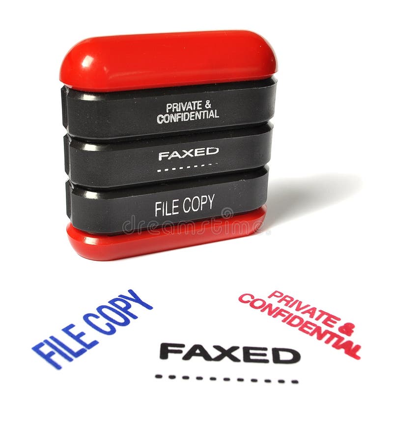 Private and Confidential, Faxed, File Copy Stamp Stock Image - Image of ...