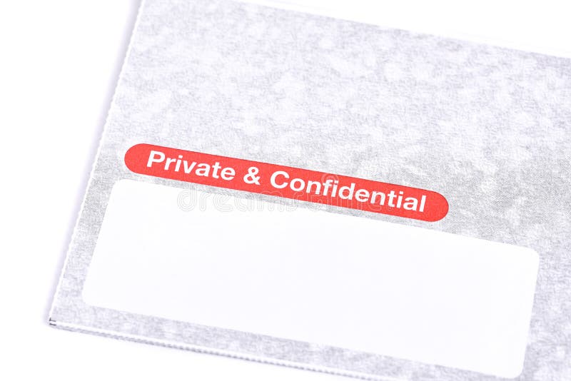 Private and Confidential Window Envelope Stock Image - Image of britain ...