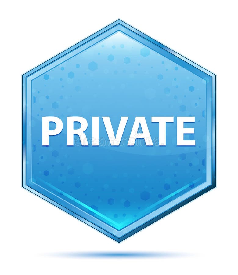 Private Crystal Blue Hexagon Button Stock Illustration - Illustration ...