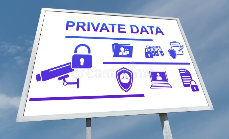 Private Data Concept on a Billboard Stock Image - Image of access ...
