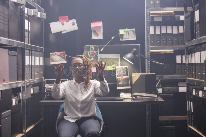 Private Detective Using Ar for Solving Crime Case Stock Image - Image ...