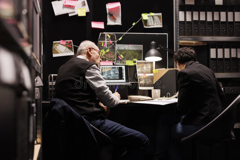 Private Detectives Working at Criminal Investigations Stock Photo ...