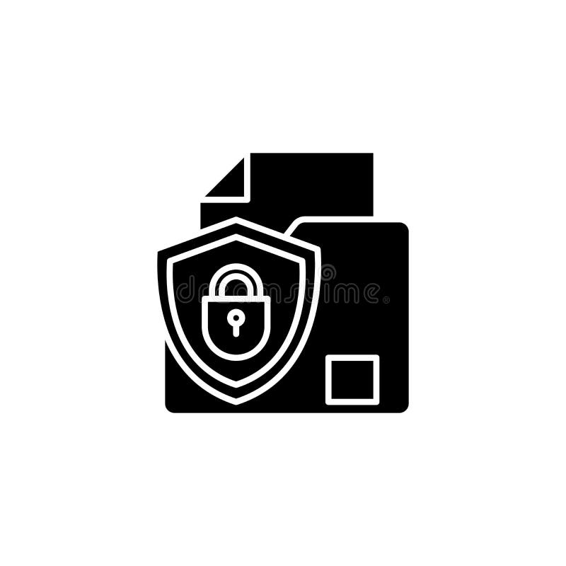 Private Documents Black Icon Concept. Private Documents Flat Vector ...
