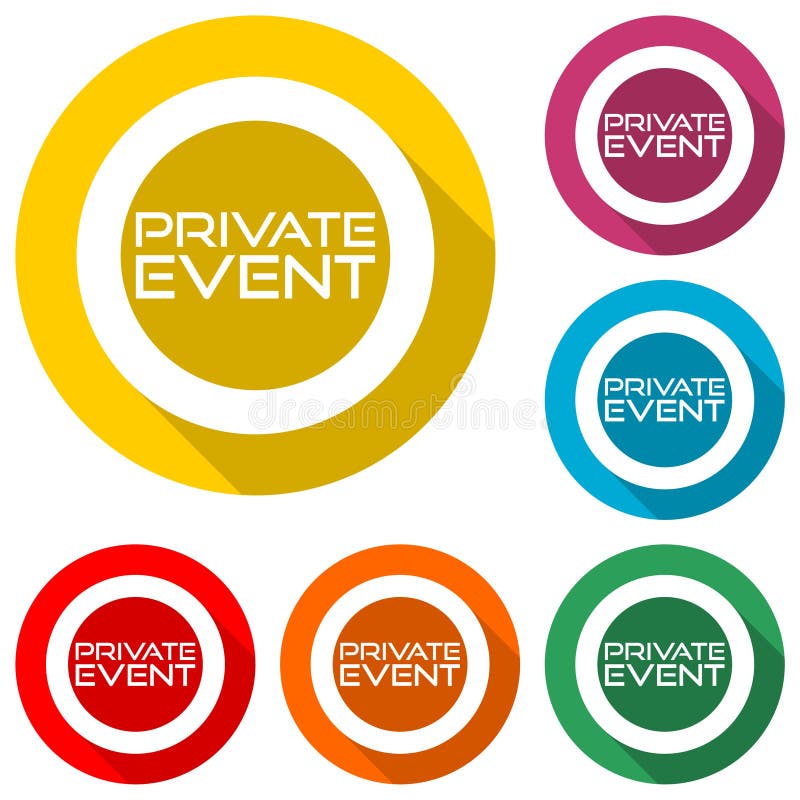 Private Event Icon with Long Shadow Stock Vector - Illustration of ...