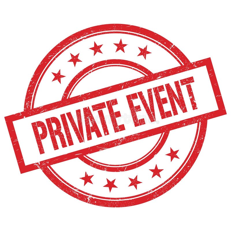 PRIVATE EVENT Text Written on Red Vintage Round Stamp Stock ...