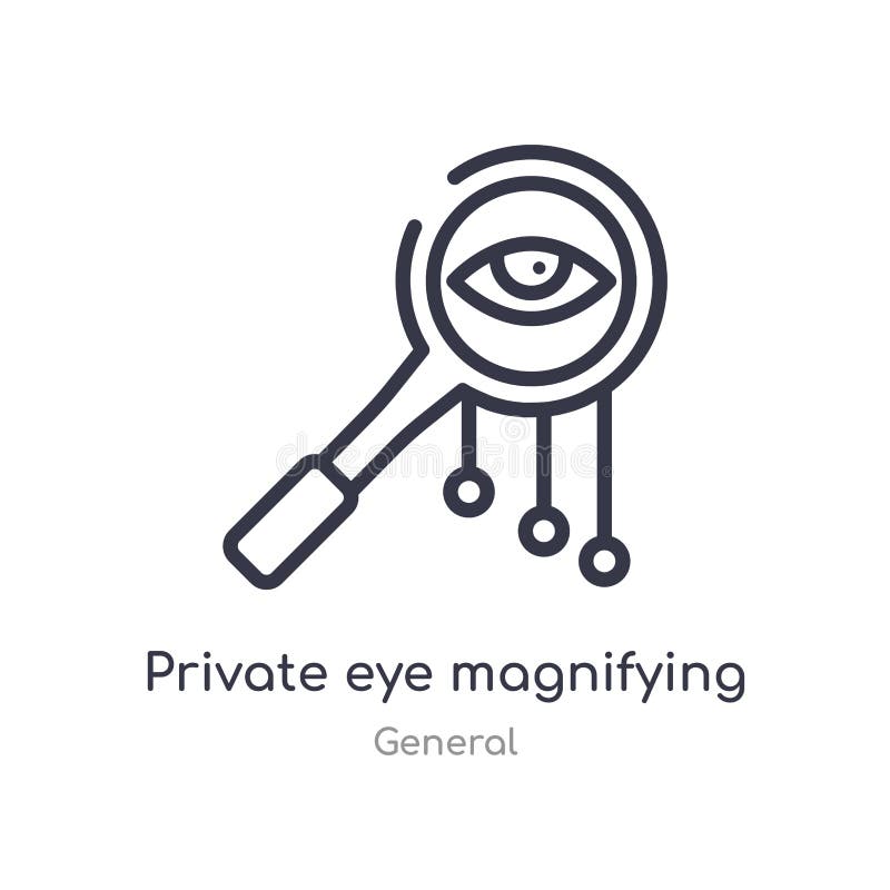 Private Eye Magnifying Glass Icon on White Background. Simple Element ...