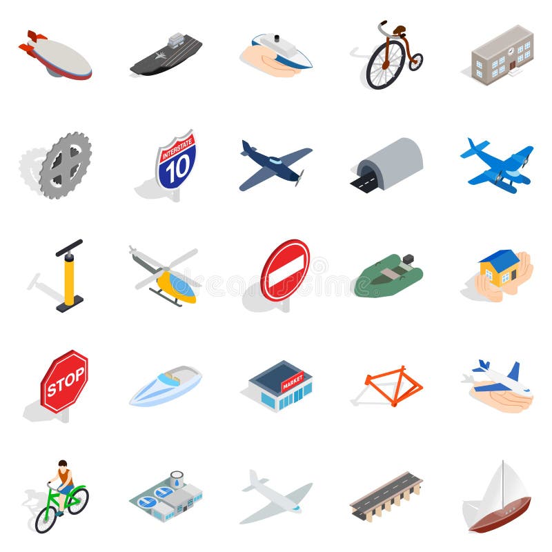 Flying Icons Set, Outline Style Stock Vector - Illustration of black ...