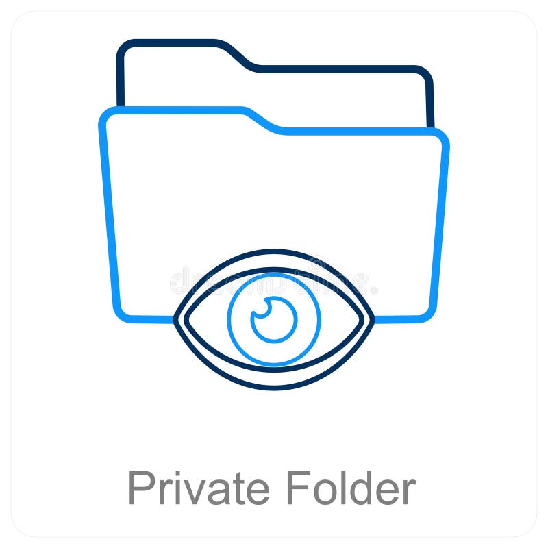 Private folder stock vector. Illustration of blue, file - 341692419