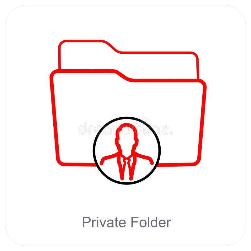 Private Folder and Folder Icon Concept Stock Vector - Illustration of user, directory: 338154822