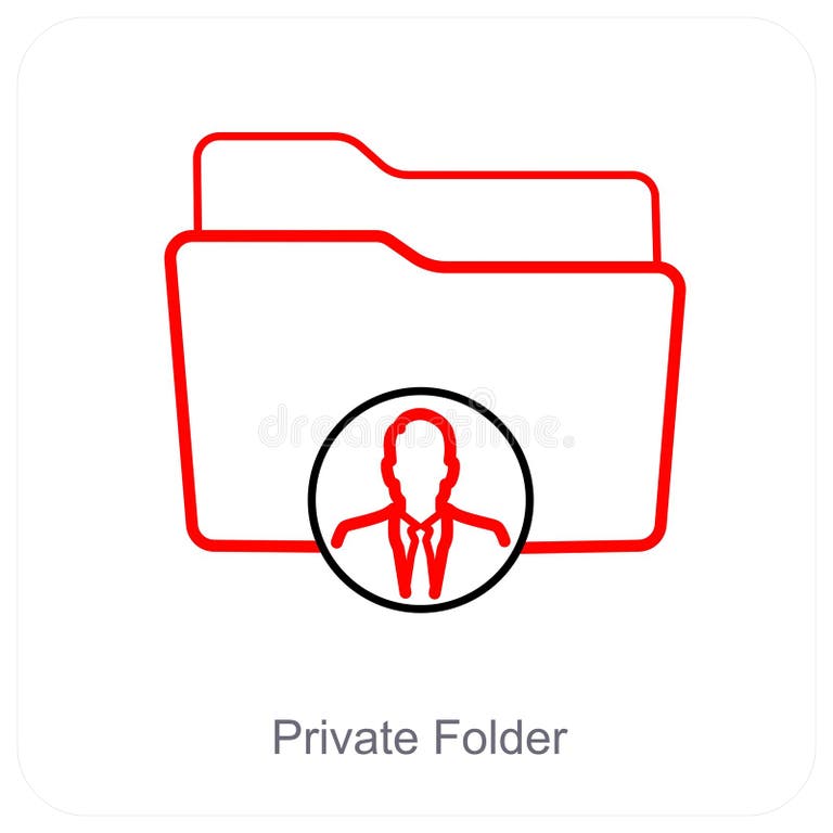 Private Folder and Folder Icon Concept Stock Vector - Illustration of ...