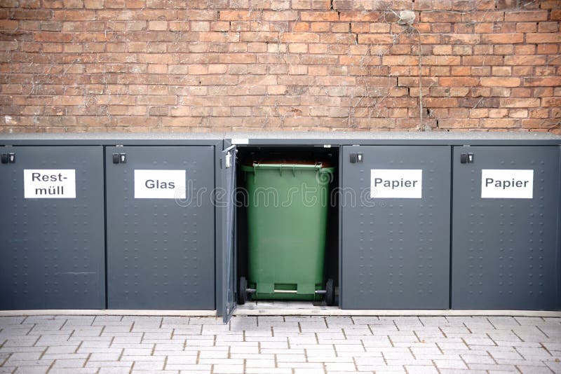 Lockable Garbage Bins Under the Balcony Stock Image - Image of home ...