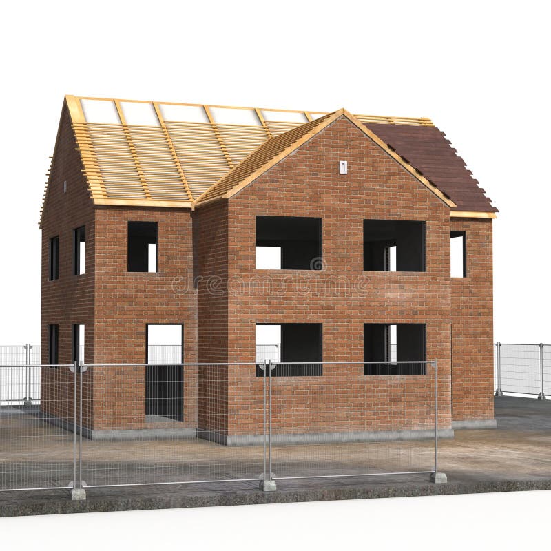 Foundation Construction House on White. 3D Illustration, Clipping Path ...