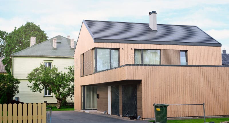 A Private House of Two Floors with Triangular Roof and an Area Near the ...