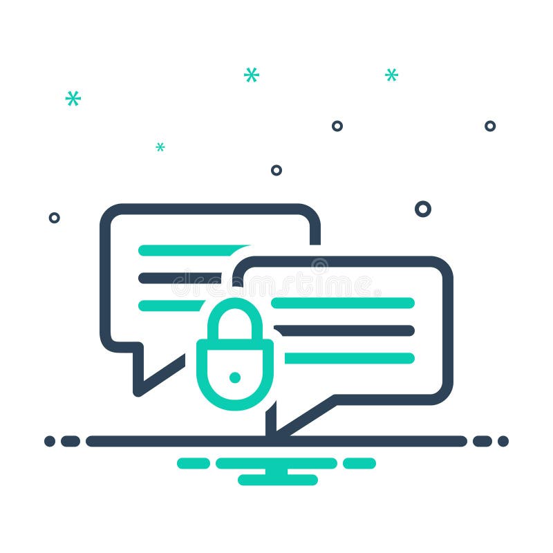 Mix Icon for Private, Secure and Email Stock Illustration ...