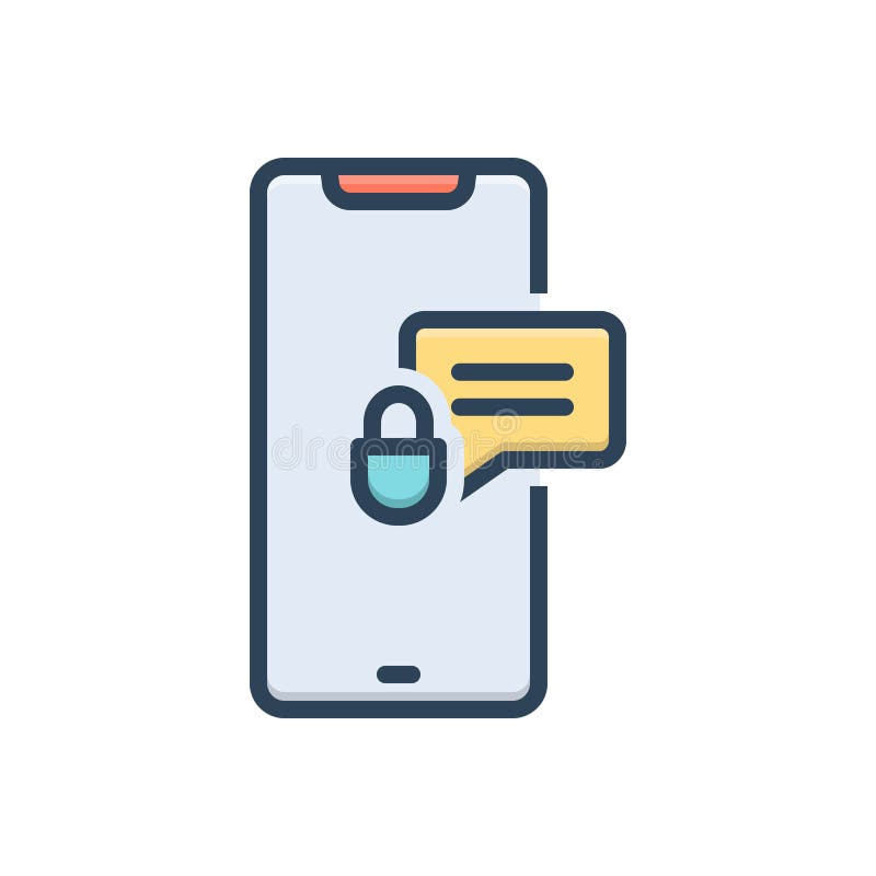 Color Illustration Icon for Private, Phone and Secure Stock ...