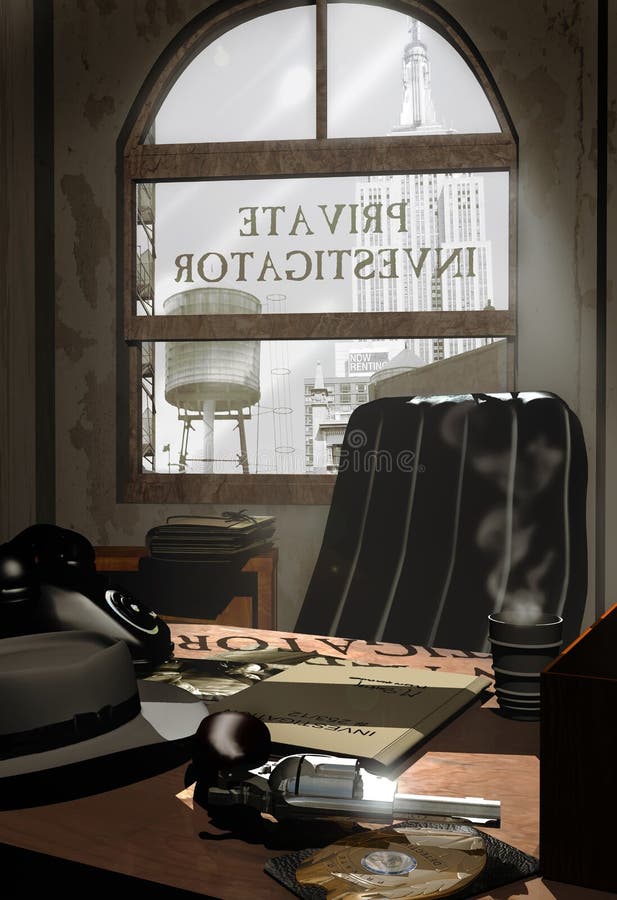 Private Investigator S Office Stock Illustration - Illustration of ...