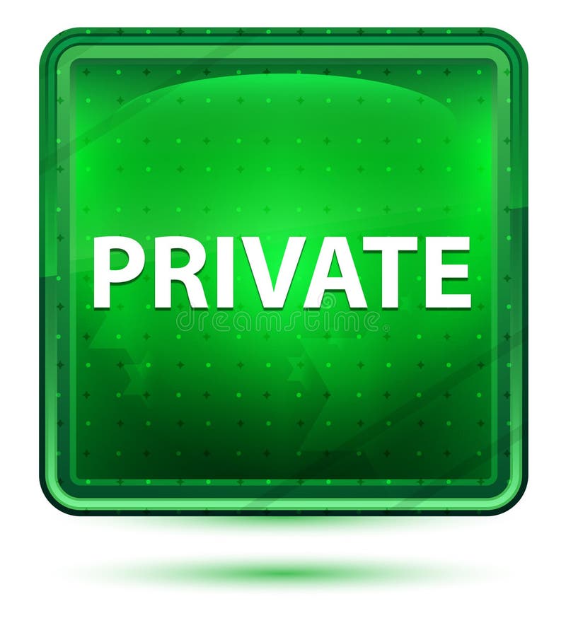 Private Neon Light Green Square Button Stock Illustration ...