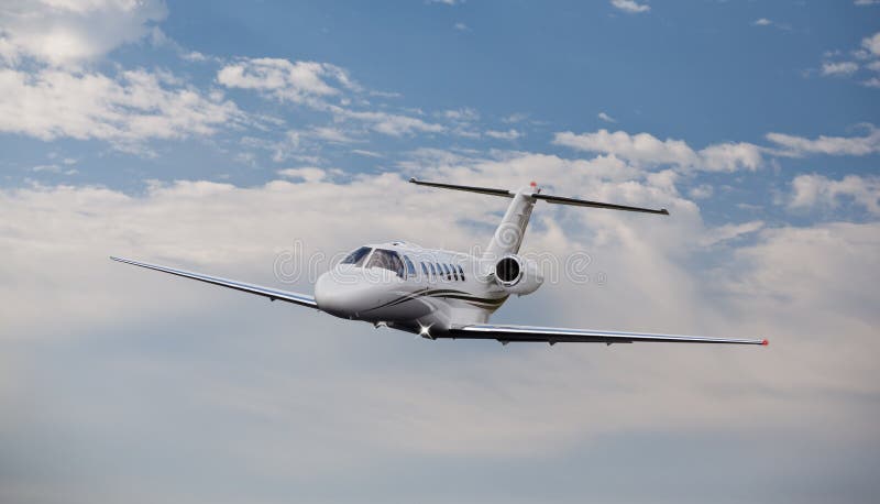 Private Corporate Jet on Approach Stock Photo - Image of fast ...