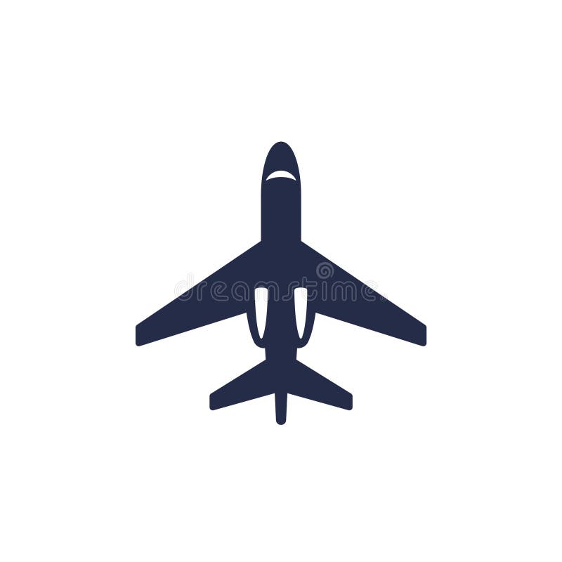 Private Jet Airplane Icon on White Stock Vector - Illustration of ...