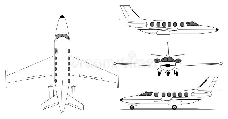 Private jet airplane stock vector. Illustration of light - 32949714