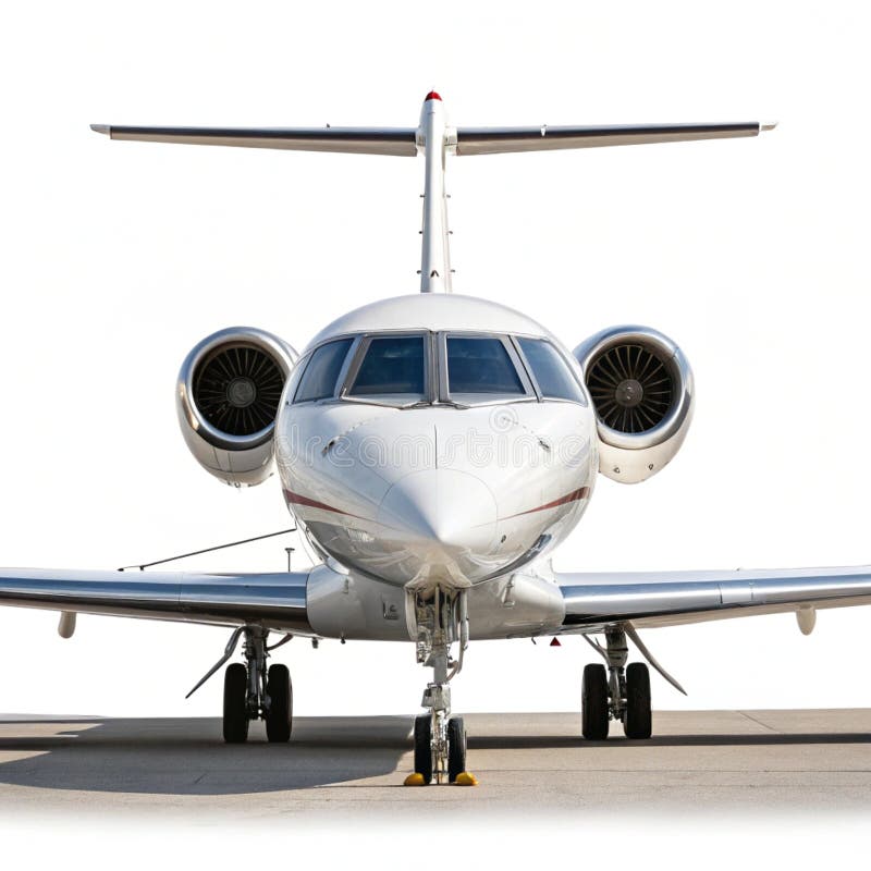 Private jet front view stock illustration. Illustration of exclusivejet ...