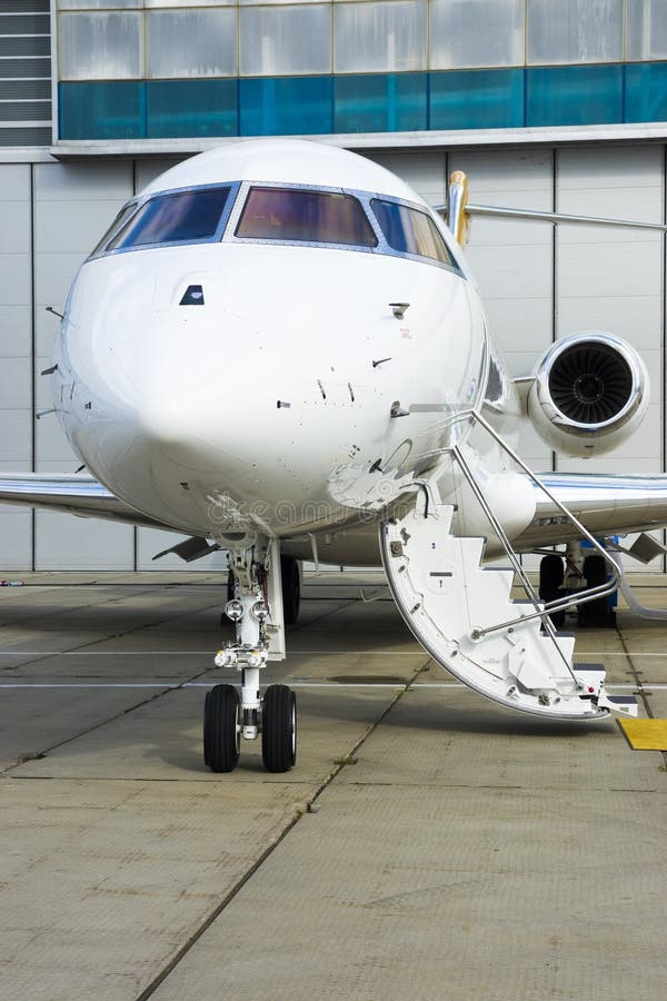 Private Jet in hangar stock image. Image of civil, airplane - 29559175