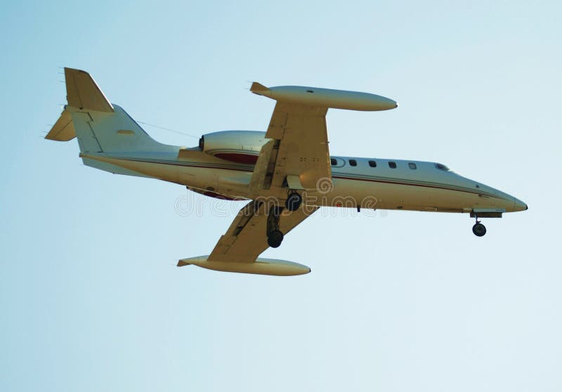 Private jet landing stock image. Image of cockpit, blue - 9349029