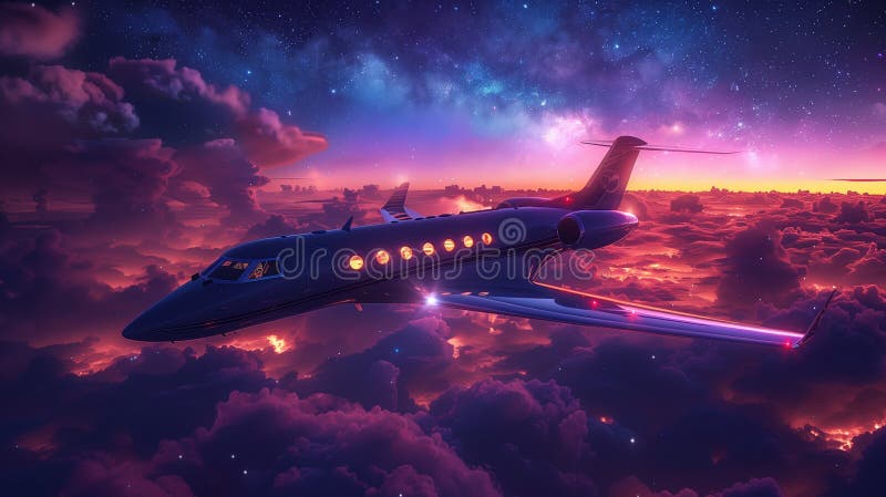 Private Jet Soaring Above Clouds at Sunset Stock Photo - Image of ... Private Jet Soaring Above Clouds at Sunset Stock Photo - Image of ...