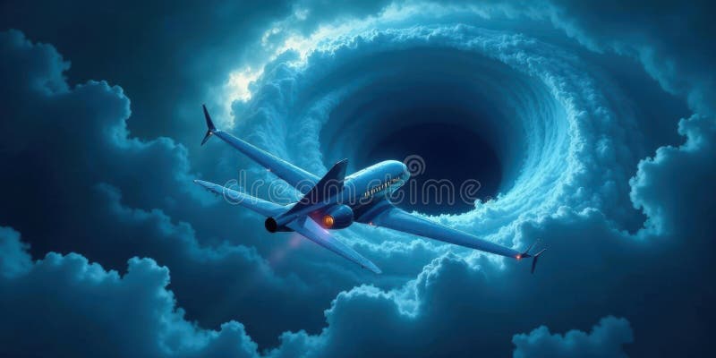 A Private Jet Soars through a Mystical, Swirling Cloud Vortex in the ...