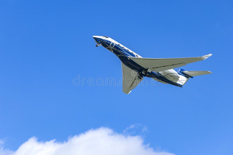 Private Jet Taking Off in Hostivice, Czechia Stock Image - Image of ...